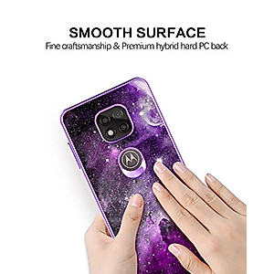 BENTOBEN Compatible with Moto G Power 2021 Case, Slim Fit Glow in The Dark Soft Flexible Bumper Protective Anti Scratch Non-Slip Cute Cover for Motorola Moto G Power (2021) 6.6 Inch, Purple Nebula