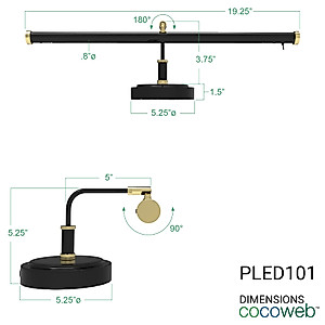 Cocoweb Adjustable LED Grand Piano Desk Lamp in Black with Brass Accents - PLED101D