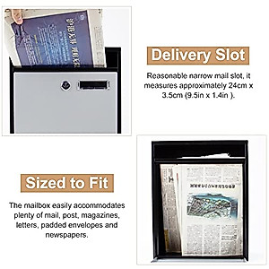 Wall-Mounted Mailbox,Letter Box,Post Box,Contemporary Galvanized Steel Mailbox with Mounting Hardware, Rust-Proof Wall Mounted Mailbox, New Postal Box for Letters/Post (Color : White) (Color : Groen)