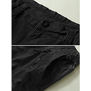 TRGPSG Women's Cargo Pants with Pockets, Outdoor Casual Camo Hiking Pants, Ripstop Construction Work Pants 3209 Black