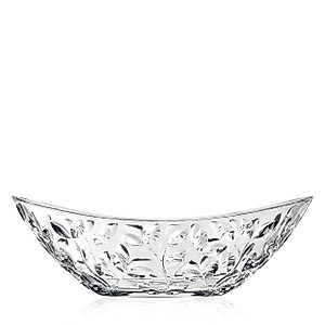Lorren Home Trends Laurus 13.5" Crystal Oval Bowl