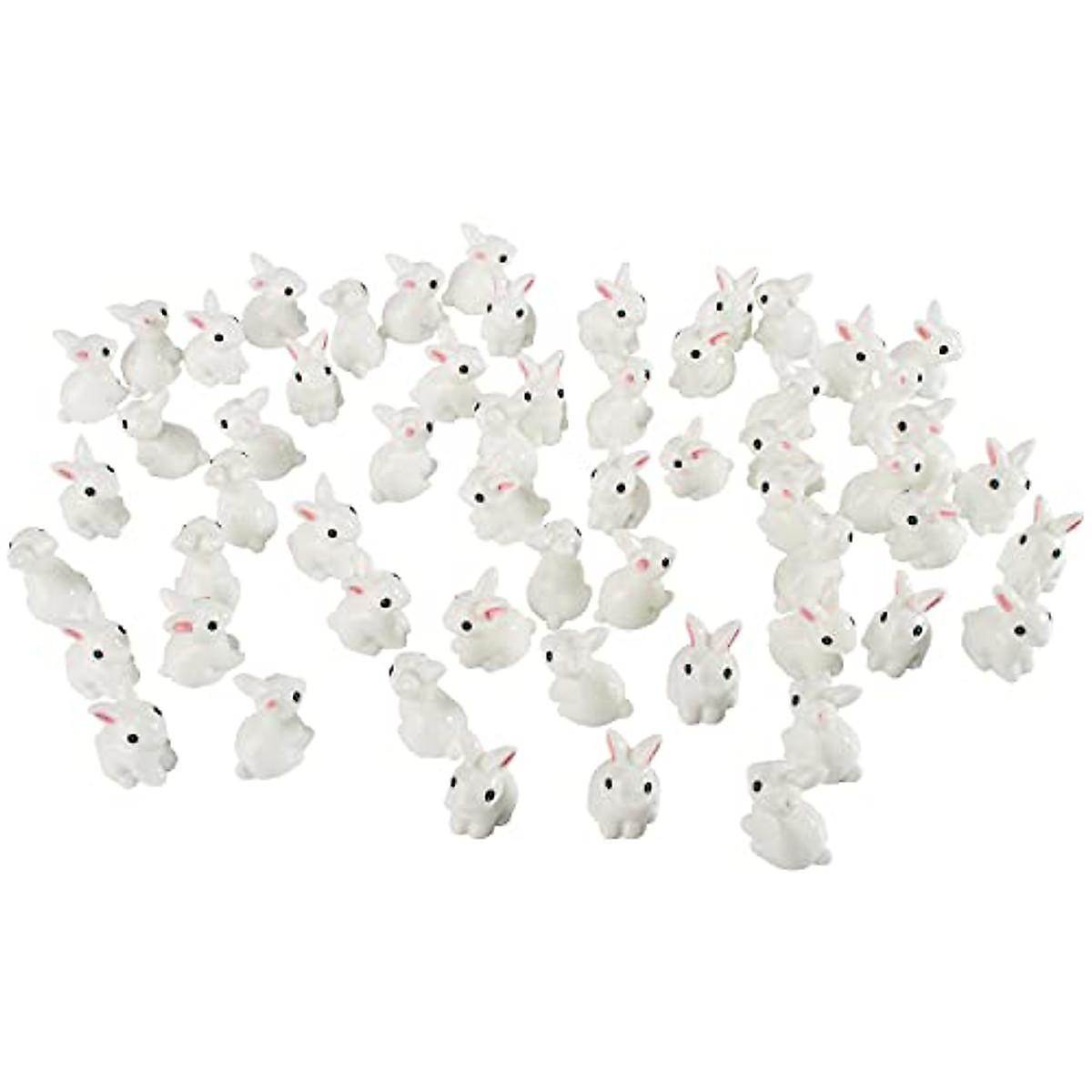 100Pcs Rabbit Miniature Figurines Mini Rabbits Fairy Garden Miniature Moss Landscape DIY Terrarium Crafts Ornament Accessories for Home Décor
