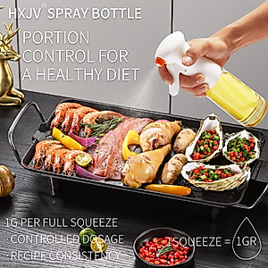 HXJV Olive Oil Sprayer for Cooking, 2 Pack Glass Oil Spray Bottles Set, Cooking Olive Oil Dispenser, Oil Mister Spray Bottle, Kitchen Gadgets Accessories Utensils for Air Fryer, Baking, Salad, 200ml