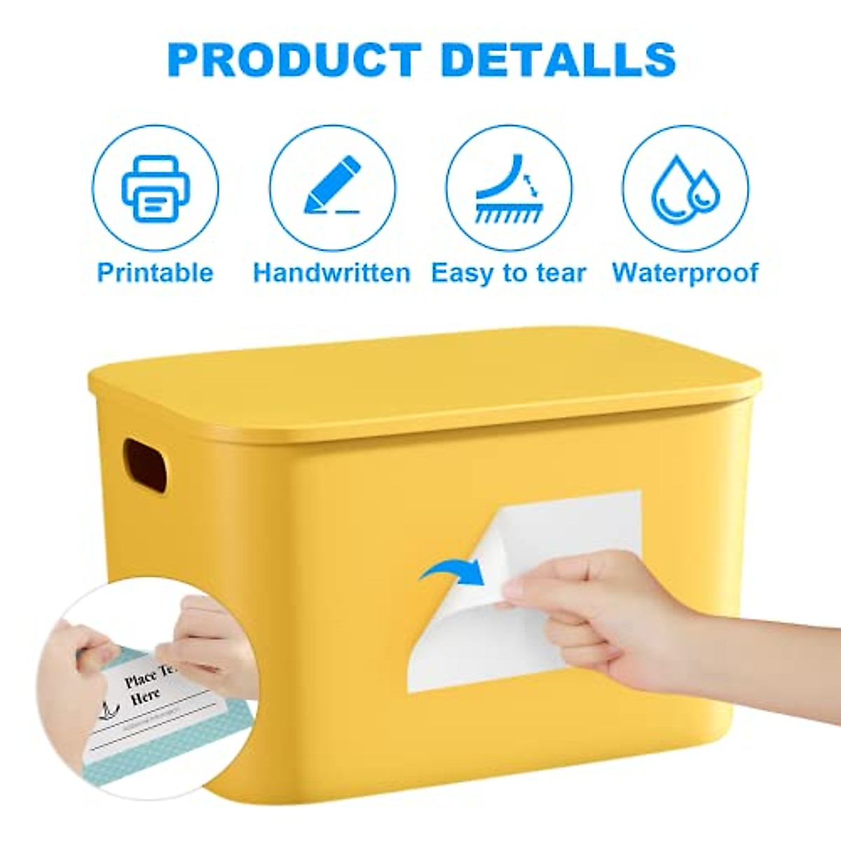 MaxGear 4x6 inch Removable Labels 100 Sheets, Water/Oil/Tear Resistants No Residue for Home Packing Box and Storage Bins, Matte White Paper Sheets, Permanent Strong Adhesive, Dries Quickly