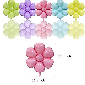 10 Pcs Daisy Balloons,Flower Theme Party Supplies Flower Aluminum Foil Balloons Birthday Wedding Baby Shower etc Party Decoration