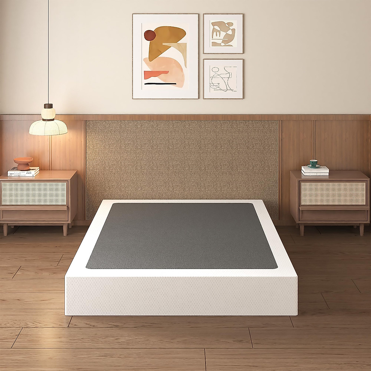 Lutown-Teen 10 Inch Queen Box Spring High Profile, Heavy Duty Metal Box Spring for Queen Bed Base with Fabric Cover, Mattress Foundation, Noise Free, Easy Assembly