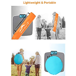 Oileus X-Large 4 Person Beach Tent Sun Shelter - Portable Sun Shade Instant Tent for Beach with Carrying Bag, Stakes, 6 Sand Pockets, Anti UV for Fishing Hiking Camping, Waterproof Windproof, Orange