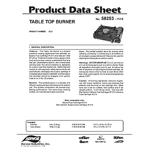 Max Burton 8253 Table Top Gas Burner, Black, 7650 BTU, Piezoelectric Ignition, Heavy Gauge Metal Body and Porcelain Enamel Coated Steel Drip Pan, Includes a Hard-Sided Plastic Carrying Case