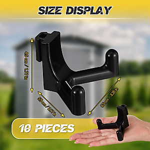 Yaocom 10 Pcs Plastic ABS Tool Hooks Compatible with Lifetime Shed 60305, 60118, 60127, 60138, 60141 Etc., Not Work on Any Sheds with Horizontal Siding (Black)