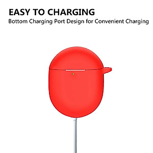 Ankersaila Case Compatible with Google Pixel Buds Pro 2022,Soft Silicone Shockproof Anti-Scratch Protective Cover (Red)