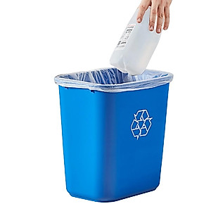 WEBSTORE SUPPLY 28 Qt. Trash and Recycle Bin Combo, 7 Gallon Under Sink Garbage Can (10 Pack) Black and Blue