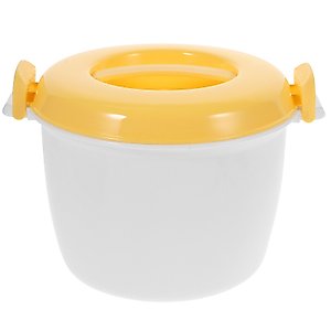 Microwave Rice Cooker Vegetable Steamer Set Portable Travel Removable Non- Stick Pot Kitchen Cookware for Cooking Soup Rice Stews Oatmeal 20X20X15.5CM