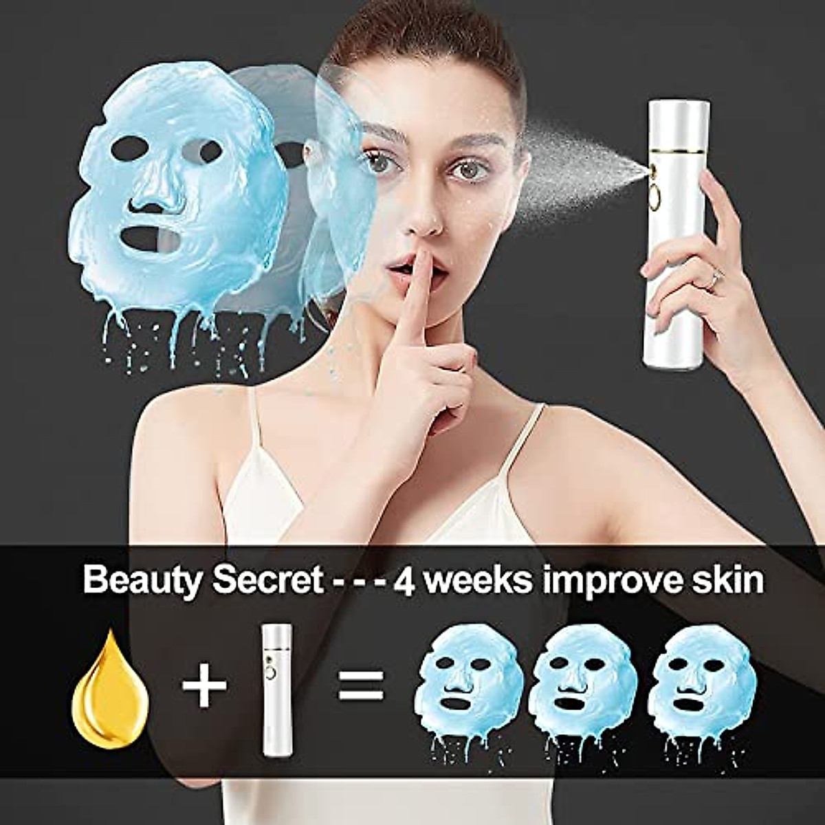 Nano Mister Facial Sprayer - High-pressure Nano Facial Mister, Portable Nano Mist Sprayer, Cool Face Steamer Moisturizing, Mini Nano Mister for Lash Extensions Skin Hydration Toner & Essence Pure Milk