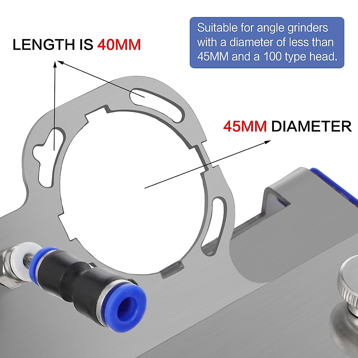 MUOYID 45 Degree Tile Chamfering Tool with Blue Base Plate - Type 100 Angle Grinder Stand for Tile 45° Chamfer Cutting, Heavy Duty Tile 45 Degree Angle Cutting Tool for Cutting Tile/Marble/Plank