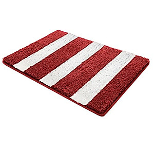 MICRODRY Home Inspirations Collection Soft & Cozy Bath Mats for Bathroom, Memory Foam Bathroom Rugs with Skid Resistant Base, Ultra Absorbent Microfiber Bath Mat, 17x24, Small, Red