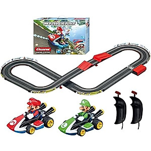Carrera GO!!! 63503 Official Licensed Mario Kart Battery Operated 1:43 Scale Slot Car Racing Toy Track Set with Jump Ramp Featuring Mario and Luigi for Kids Ages 5 Years and Up