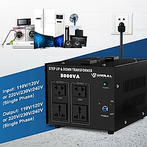 Anbull Voltage Converter 5000 Watt Voltage Transformer, AC 110V/120V/220V/240V Power Converter - Heavy Duty Step Up/Step Down Voltage Transformer Converter