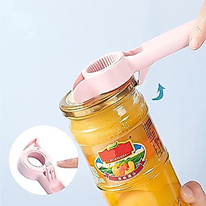 4 in 1 Multi Function Can Opener Bottle, Multi Kitchen Tool for Jelly Jars, Wine, Beer and other, Bottle Opener to Protect the Nail Use for Children, Elderly and Arthritis Sufferers