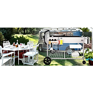 Grill Table for Weber 22" &18" Original Kettle, for Weber Grill Table, Stand Cart for JumboJoe Master-Touch Charcoal Outdoor Prep Performer Charcoal Accessories for Outside