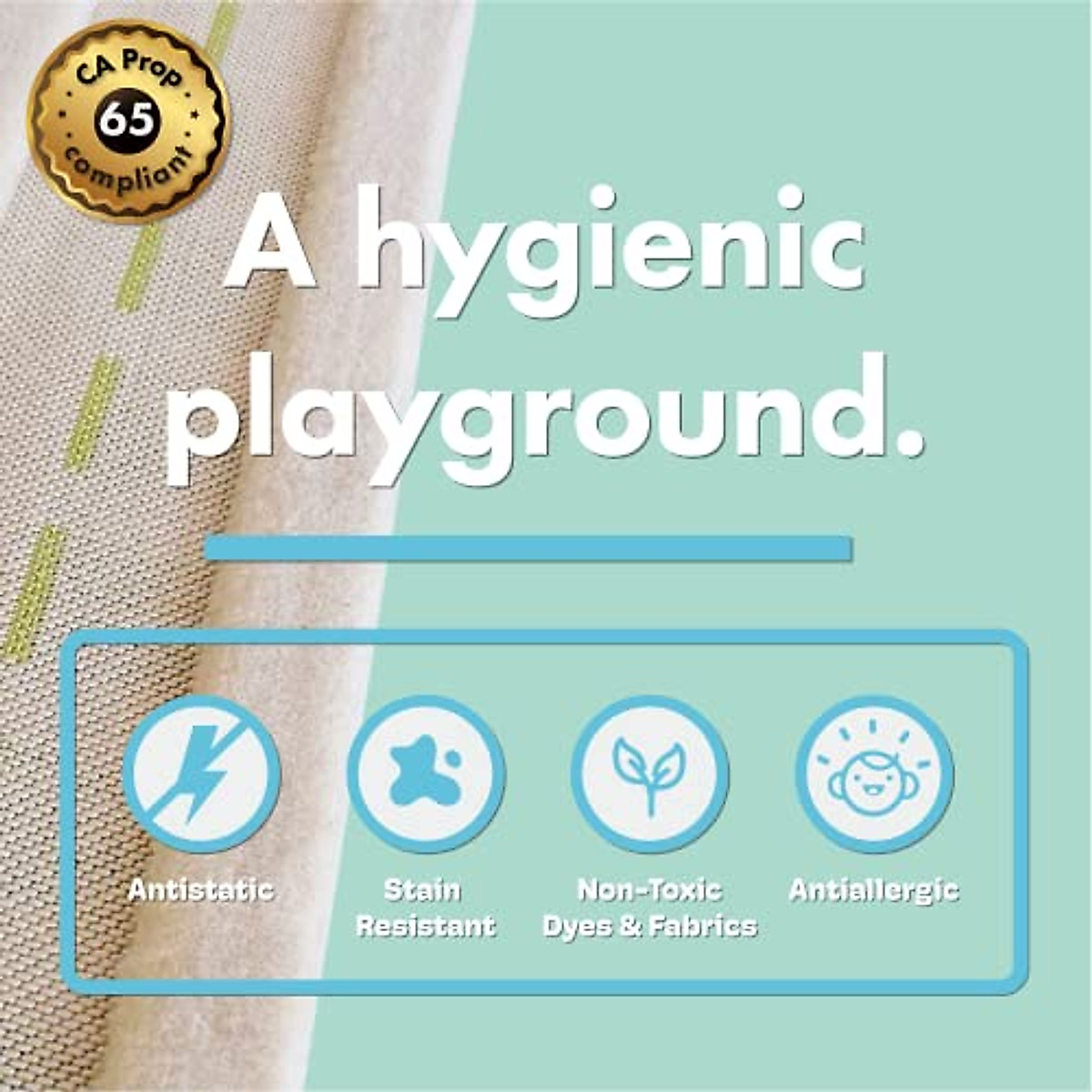 IVI Playhouse Green 3D Play Mat, Non-Toxic, Stain Resistant, Educational Montessori Activity Toys for Kids, Medium, 59" L x 39" W