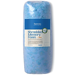 Amorstra Bean Bag Filler Shredded Memory Foam Filling 5 Pounds, Pouf Ottoman Stuffing Material for Couch Pillows, Cushions, Dog Bed Stuffed Animals and Bean Bag Refill - Blue