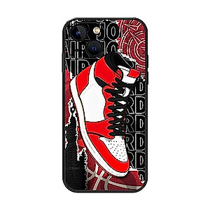 Compatible with iPhone 13 Mini Case Soft TPU Material Designed with Red Basketball Shoes Sneaker, Suitable for Energetic Sports-Loving Young People