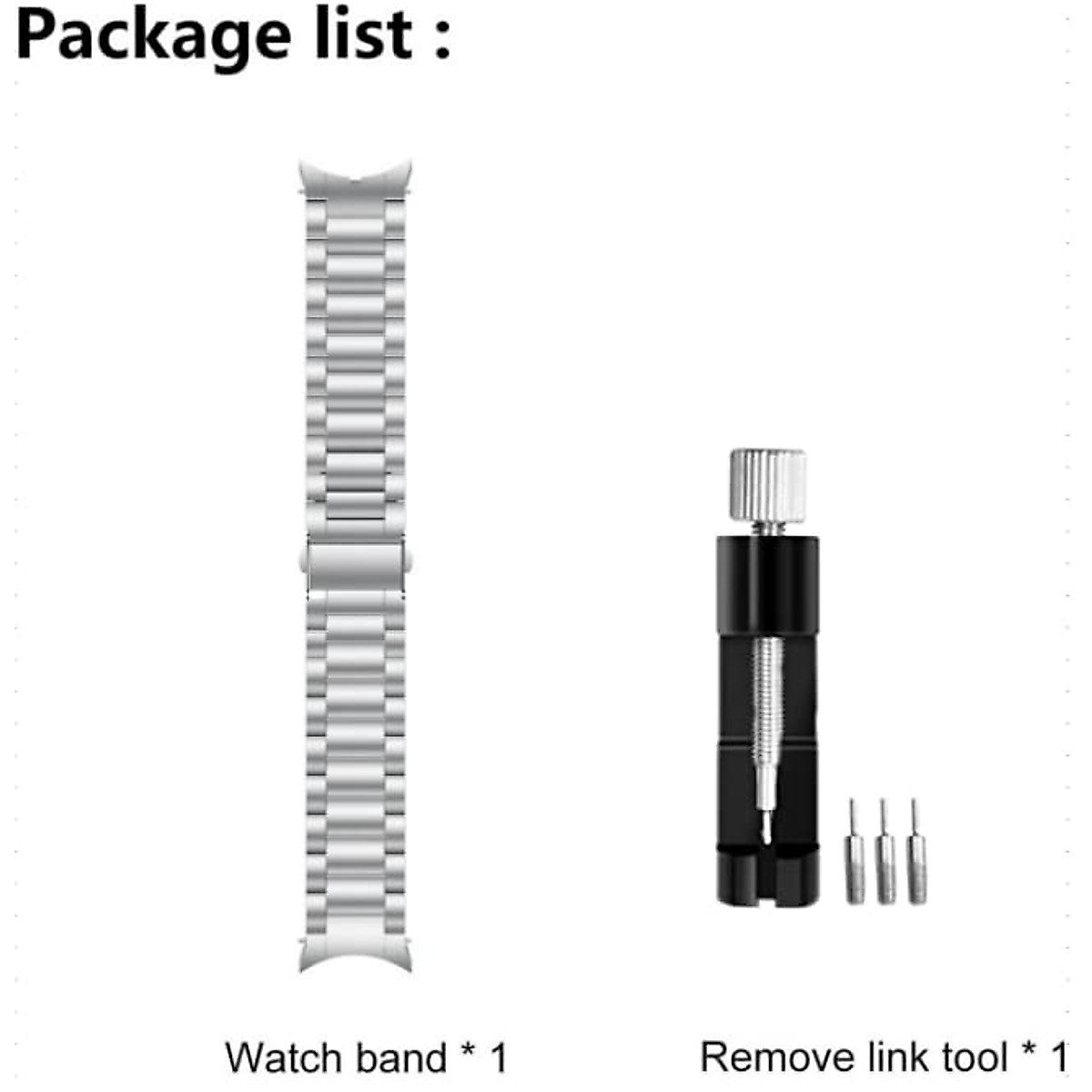 Alimingyan Titanium Watch Band for Samsung Galaxy Watch 5 no Gap Metal Strap Band, Galaxy Watch 5 4 40mm 44mm 45mm Titanium Band (Silver)