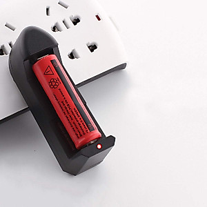 E-outstanding Wall Charger Black 3.7V Single Slot Rechargeable Battery Charger for 18650 18350 16340 14500 14000 Li-ion Battery