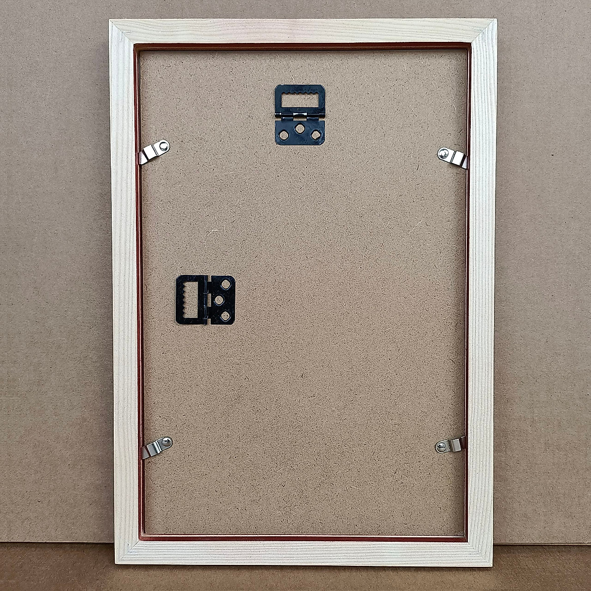 ZXT-parts 8x12 Picture Frame Red. Solid Wood, 2 Acrylic Panels (not Glass), 1 Piece of Copper Paper (Black and White), can Display Works of Art, Photos, etc. Wall hanging.1 Pack.