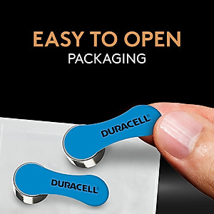 Duracell Hearing Aid Batteries Blue Size 675, 6 Count Pack, 675A Size Hearing Aid Battery With Long-lasting Power, Extra-Long EasyTab Install For Hearing Aid Devices
