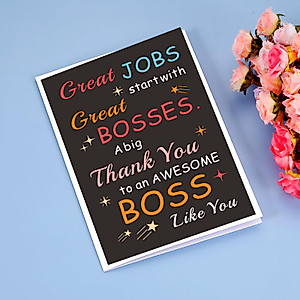 GGOJAGST Funny Boss Card Gifts for Women Men Boss Christmas Gifts Best Boss Ever Gift Boss Day Card Gifts for Her Him Thank You Card Gifts for Boss Leader Manager Boss Birthday Card Boss's Day Card