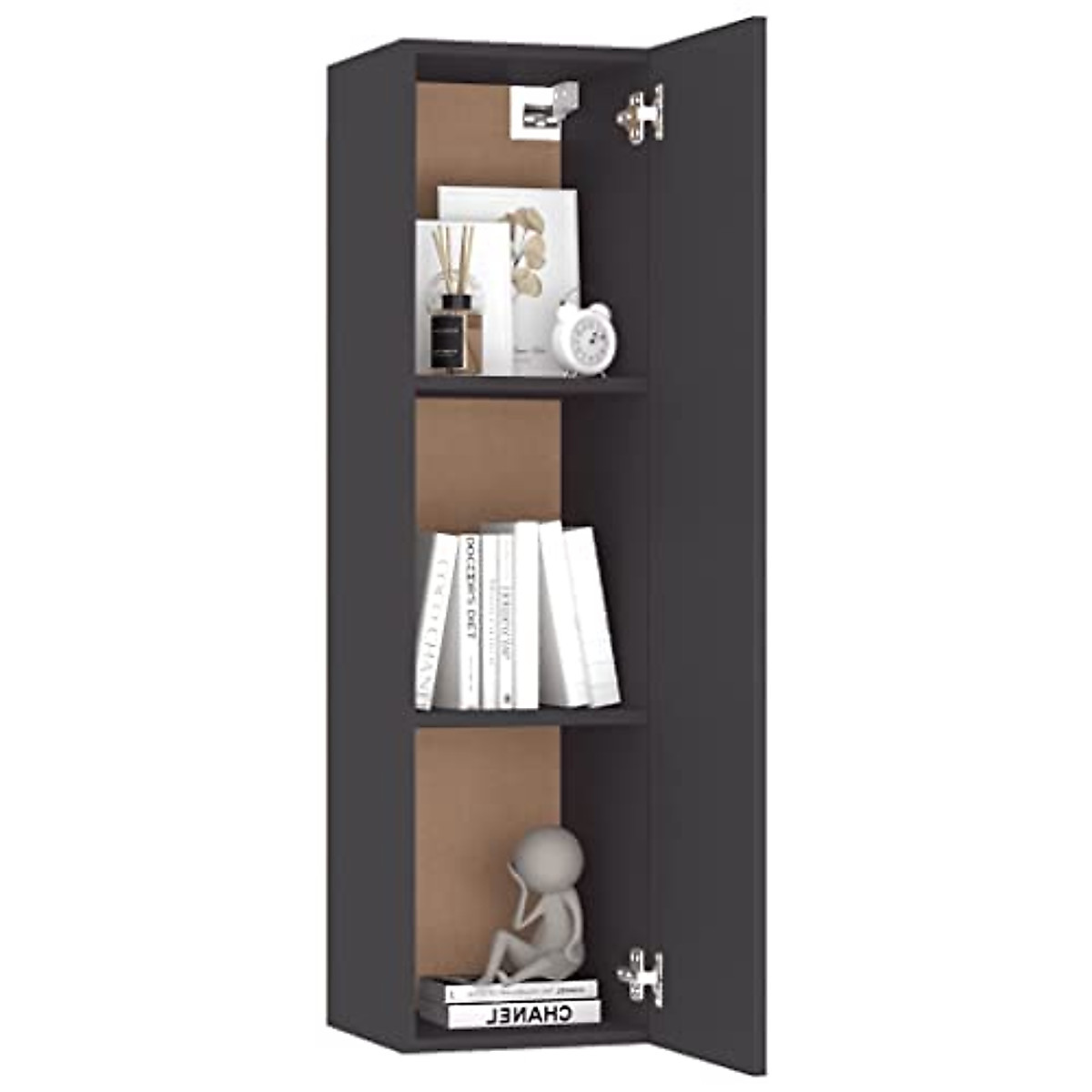 BynJoo Floating TV Stand with Storage Shelves,TV Entertainment Center,Wall Storage Cabinet,for Tv Units,Bathroom,Bedroom,Living Room or Office.Grey(12" x 11.8" x 43.3")