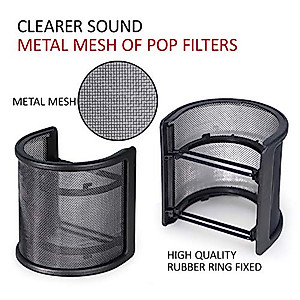 YOUSHARES QuadCast Mic Pop Filter - Microphone Windscreen Mask Shield Compatible with HyperX QuadCast S USB Gaming Microphone