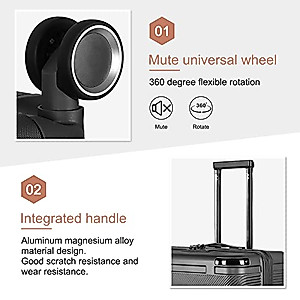 DAMEING Luggage Sets 3 Piece for Women, Hardside Suitcase Set with TSA Approved & Spinner Wheels, 28 inch Large Luggage, 24 inch Luggage, 20 inch Carry on Luggage, Gray