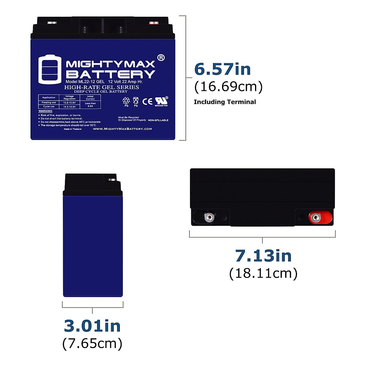 Mighty Max Battery 12V 22AH Gel Replacement Battery for Truck PAC ES1240 for ES8000 JumpStart - 4 Pack
