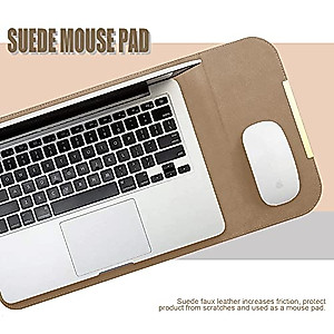 KALIDI 13.3-14 inch Laptop Sleeve Case Faux Suede Leather for 13.3 13.5 13.6 14 inches MacBook Air Pro Retina 13"-14" Surface Pro with Pouch