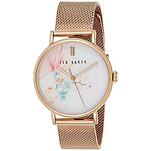 Ted Baker PHYLIPA SERENDIPITY Women's Stainless Steel Rose-Gold Mesh Band (Model: BKPPHS124)