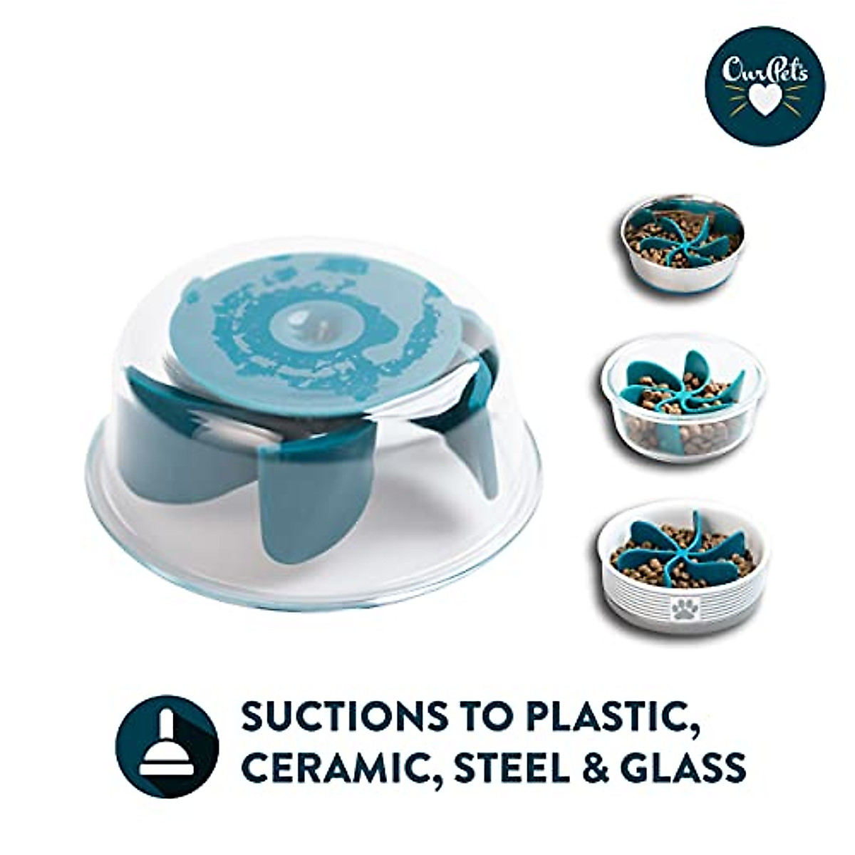 Our Pets Spiral Slow Feeder Insert Slow Feeder Dog Bowls | Turn a Dog Bowl or Dog Dish into a Dog Bowl Slow Feeder (Alternative to Dog Puzzle Feeder, Lick Mat, Dog Slow Feeder to Slow Down Eating