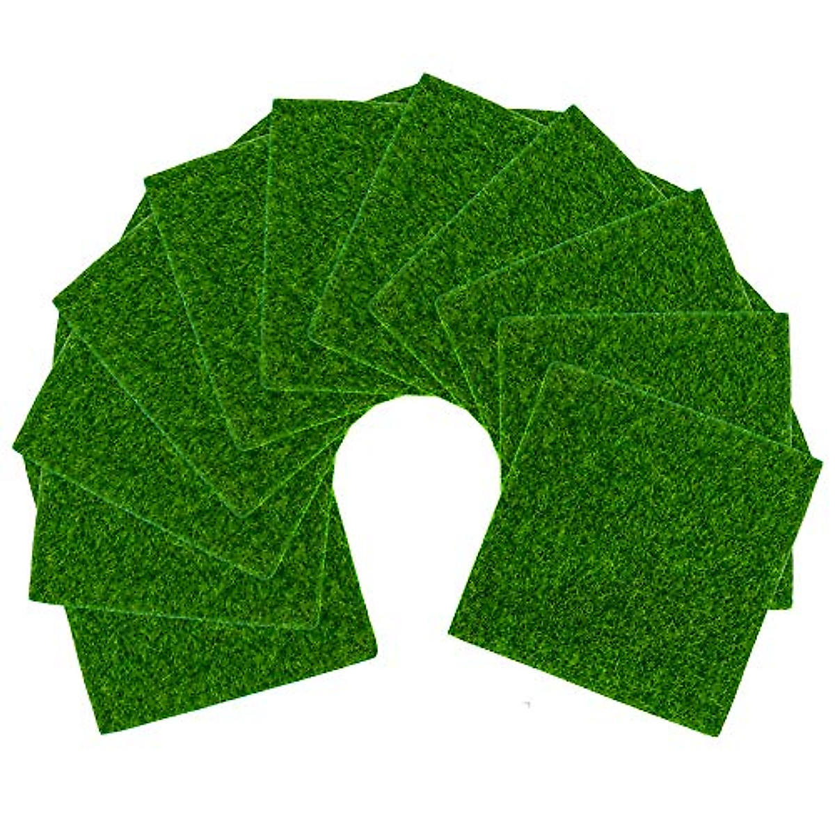 AUEAR, Artificial Garden Grass Life-Like Lawns Fake Fairy Grass Mats Mini Ornament Garden Grass Decoration (10 Pack, 6"x6")