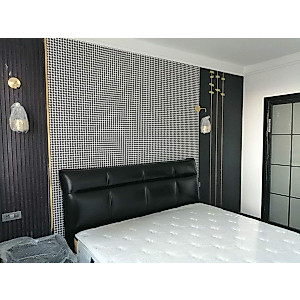 Self-Adhesive Vinyl Black White Plaid Shelf Liner Contact Paper for Cabinets Dresser Drawer Furniture Wall Arts and Crafts Decal 17.7X117 Inches