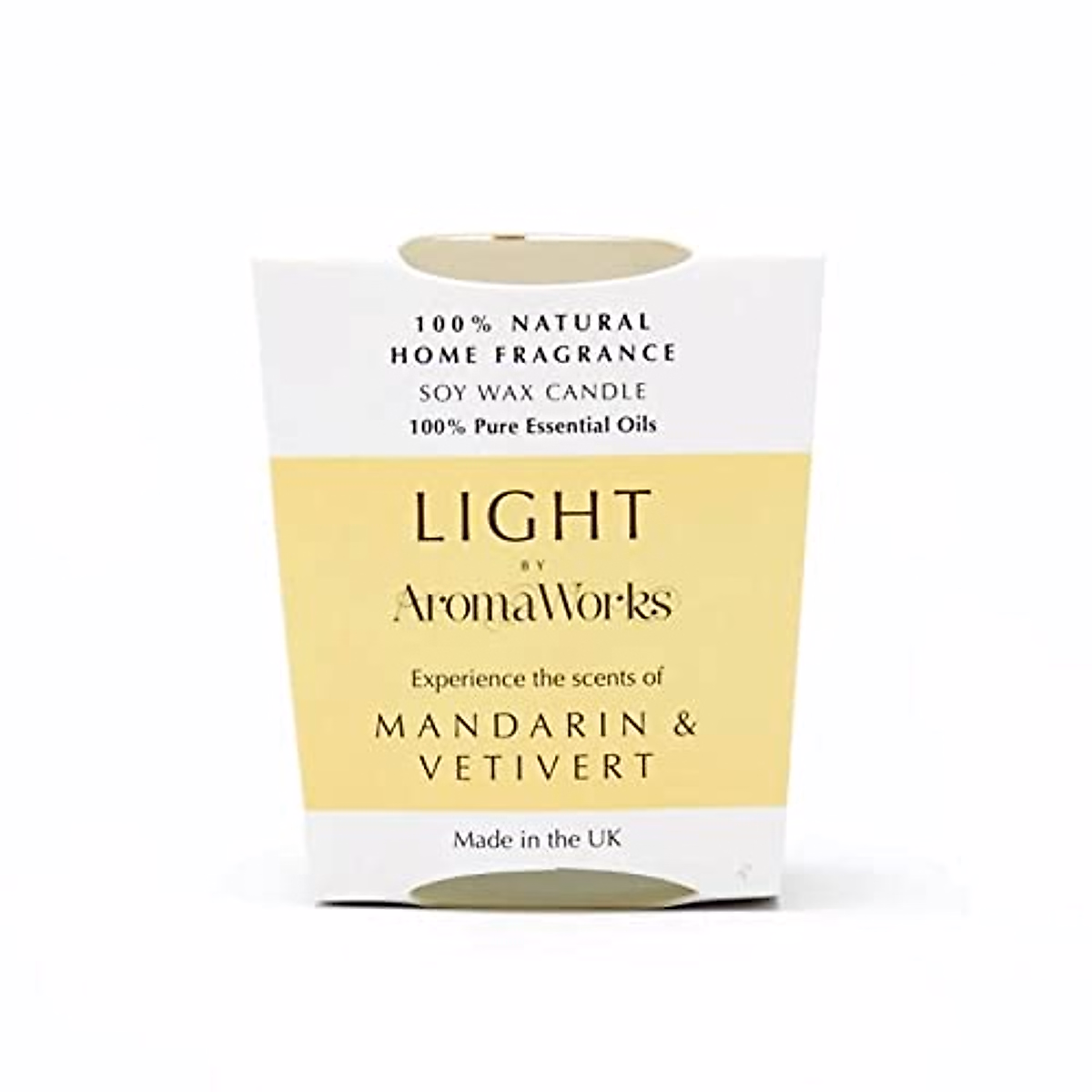 Aromaworks Light Mandarin & Vetivert Candle | Creates a Calm Enhancing Atmosphere | Provides a Sense of Happiness | Naturally Scented | 100% Pure Essential Oils | 2.64 Oz