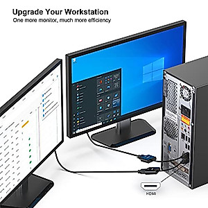 BENFEI HDMI to VGA, Gold-Plated HDMI to VGA Adapter (Male to Female) Compatible for Computer, Desktop, Laptop, PC, Monitor, Projector, HDTV, Chromebook, Raspberry Pi, Roku, Xbox and More - Black