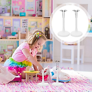 jojofuny Doll Stands for 8- inch Dolls, 2pcs White Action Figure Stand Portable Fashion Dolls Organizer Display Bracket Doll Holder for Home Decoration, 25cm