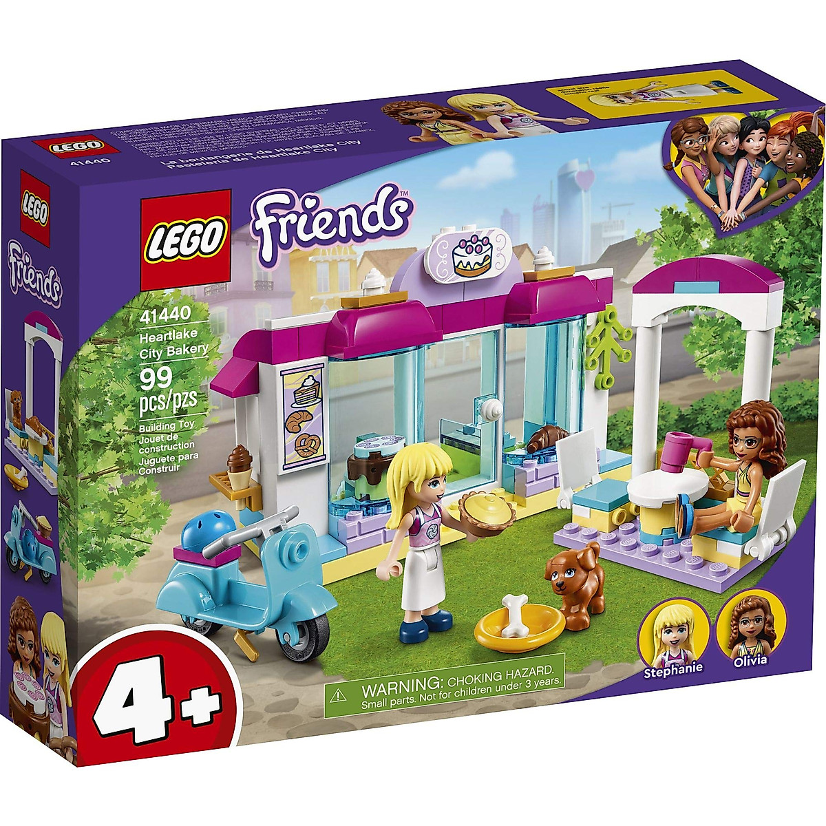 LEGO Friends Heartlake City Bakery 41440 Building Kit; Kids Café Toy Playset Friends Stephanie and Olivia; Collectible Toy, New 2021 (99 Pieces)