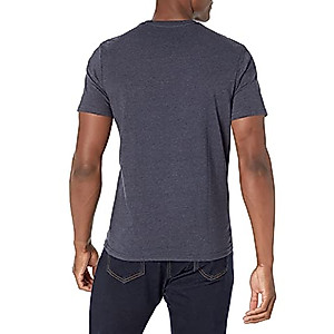 Amazon Essentials Men's Regular-Fit Short-Sleeve Crewneck T-Shirt, Pack of 2, Black/Navy Heather, Medium