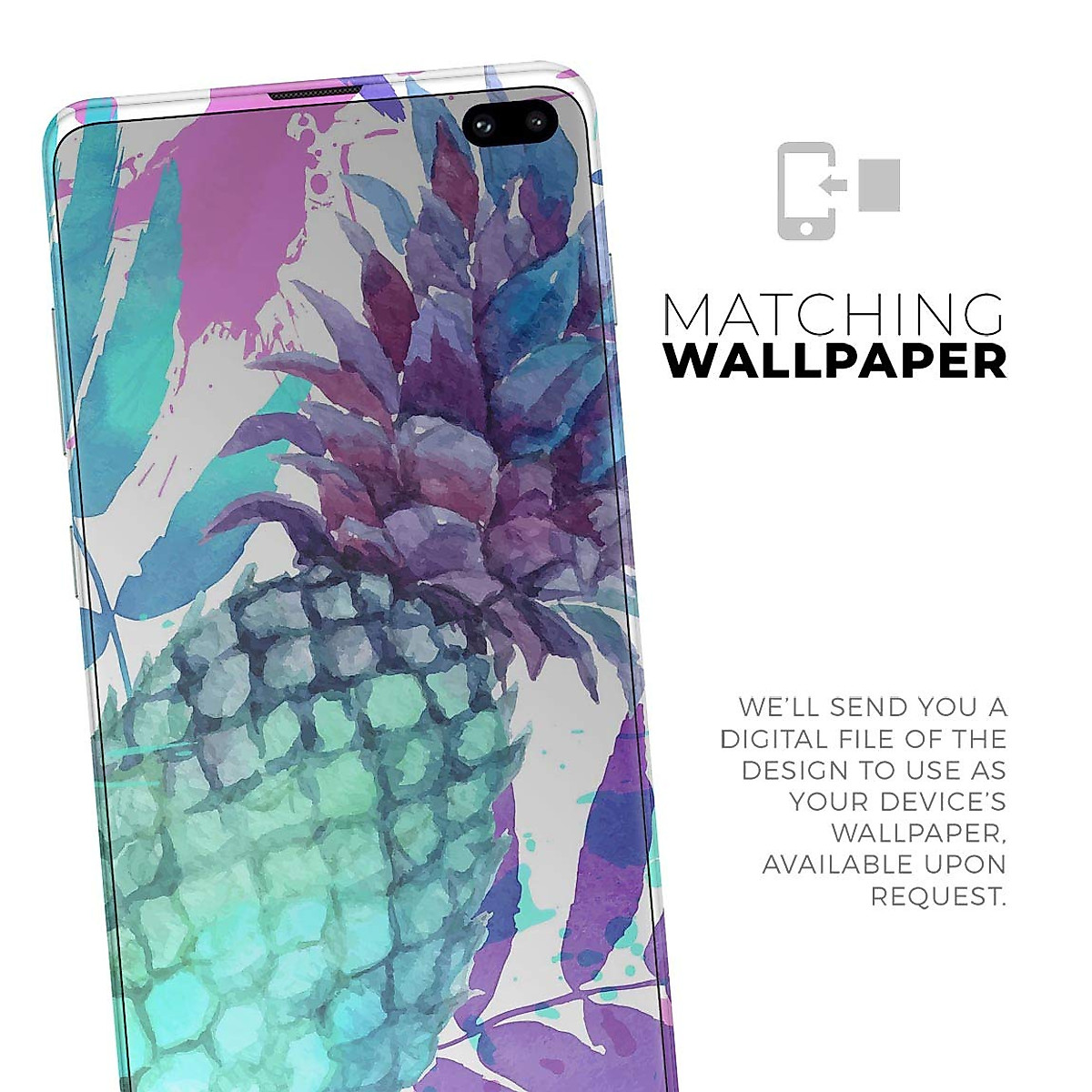 DesignSkinz Tropical Summer Pineapple v1 Protective Vinyl Decal Wrap Skin Cover Compatible with The Samsung Galaxy S20 (Screen Trim & Back Glass Skin)