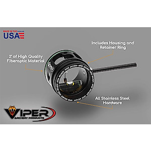Viper Archery - Pro Series Target Archery Scope and Sight for Recurve and Compound Bows, 1 3/8" Aircraft Aluminum Housing, 0.019 Green Up Pin, 4X Magnification Glass Lens - Made in USA