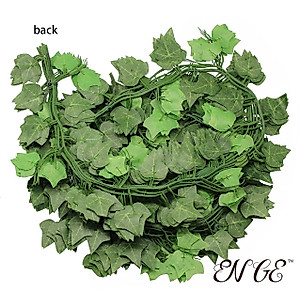 ALIERSA 12 Strands-94ft Artificial Shrubs Vines Creeper Green Ivy Silk Leaves Wreath for Wedding Home Outdoor Garden Office Wall Cover Decoration