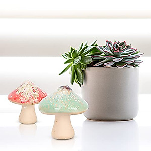 4Pcs Ceramic Mushrooms for Garden, Miniatures Mushroom Decor Mini Mushroom Garden Decor Mushroom Statue for Plant Pots Micro Landscape Dollhouse Decor