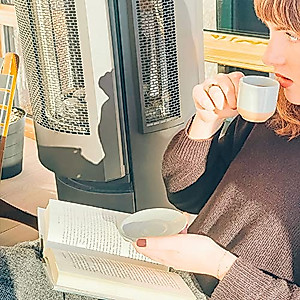 Mora Ceramic Mini Espresso Cups Set of 4, 3oz - Tiny Italian Inspired Mugs With Saucers For Small Shots of Coffee - Modern Boho Style For Any Kitchen or Cafe. Microwave Safe Porcelain - Asstd Neutrals